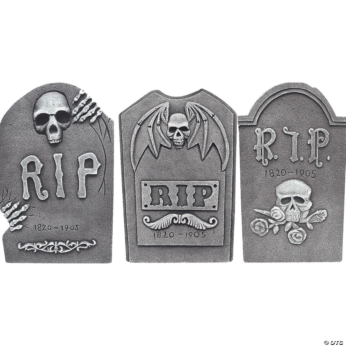 19" Gravestone RIP Skull Rose Decoration | Halloween Decoration — The ...
