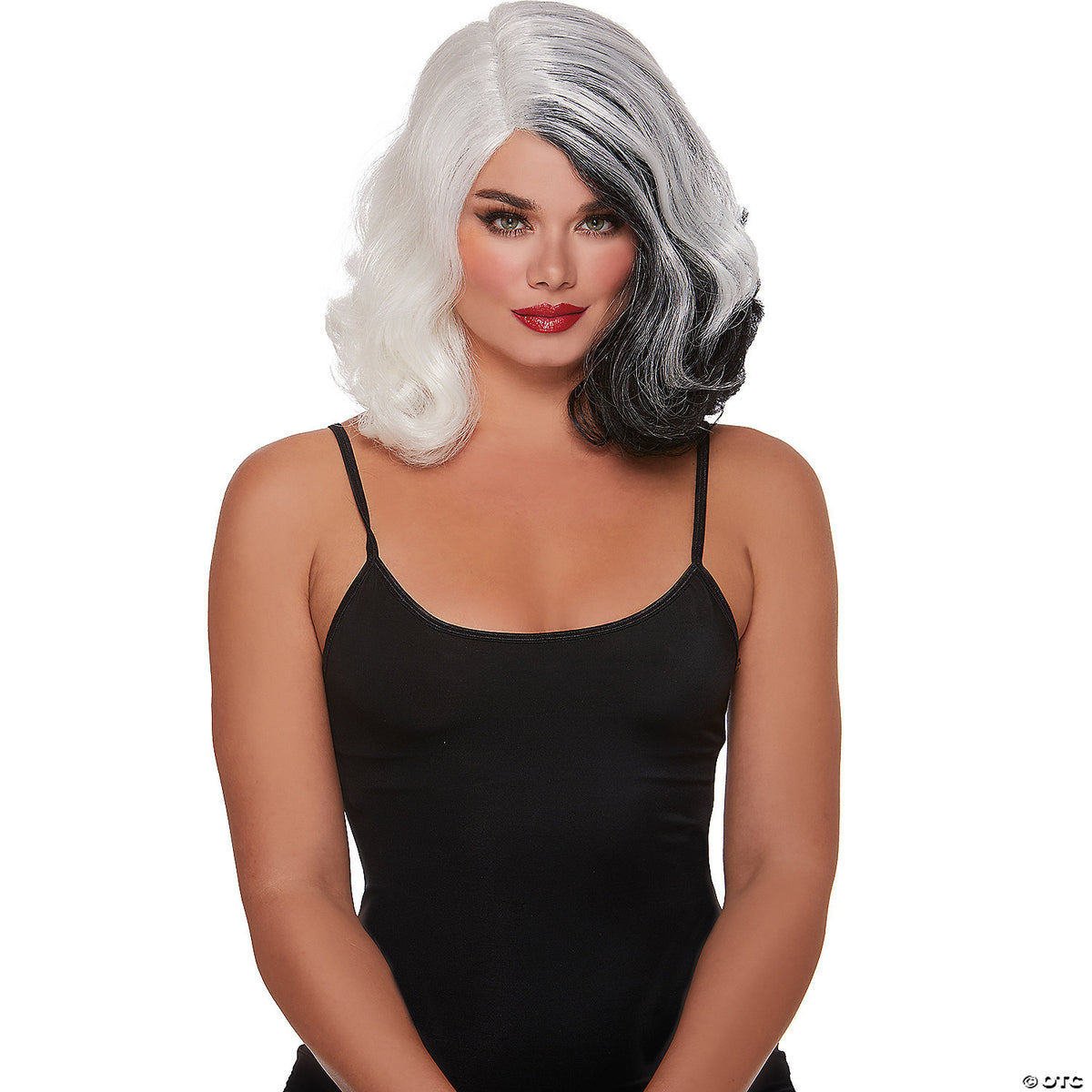 Split Hues Glam Wig - Black & White — The Costume Shop